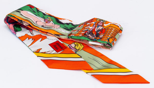 Hermès Comic Print Twilly - Vintage Lux